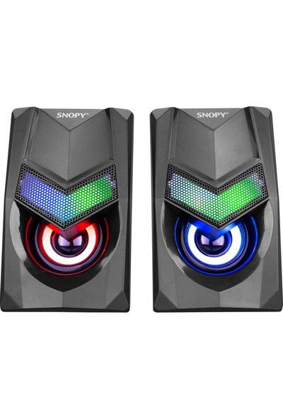 Snopy SN-X25 2.0 Rgb Işıklı 2X3W Siyah USB Speaker Snopy SN-X25 2.0 Rgb Işıklı 2X3W Siyah USB Speaker