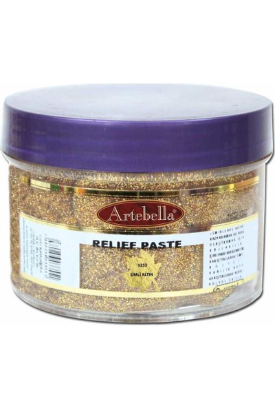 Artebella 300 Gr Simli Altın Rölyef Pasta - 3355 Artebella 300 Gr Simli Altın Rölyef Pasta - 3355