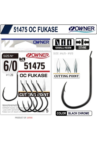 Owner 51475 Oc Fukase Black Chrome iğne