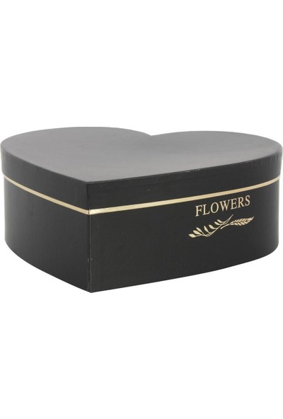 Buldubuldu Flowers Yazılı Siyah Kalpli Kutusu
