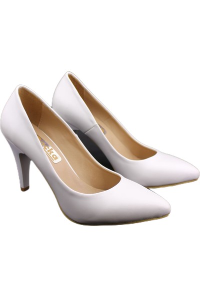 Doçka Doçka-Kadın 8 cm Topuklu Beyaz Stiletto ANG900