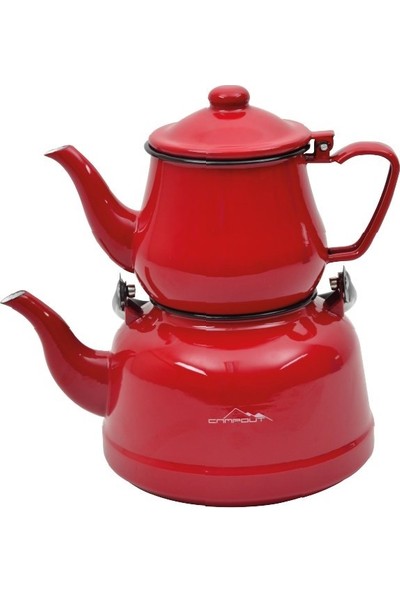 Nurgaz Ng 180-K Kırmızı Emaye Çaydanlık Seti OC548