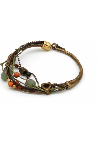 Hayalevi Consept Kalp Figürlü, Kristal Boncuklu, Otantik Bileklik