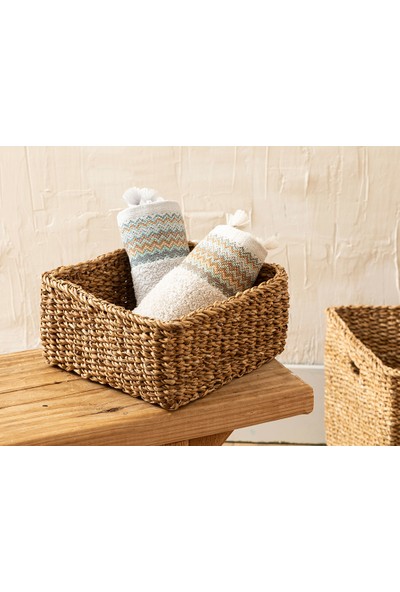 English Home Natural Story Hasır Sepet 22X22X10CM Kahve