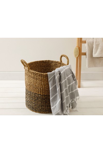 English Home Natural Shape Hasır Sepet 40X40 cm Kahve – Siyah