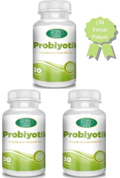 FOODCORE Probiyotik 3'lü Set 30x3 Kapsül FOODCORE Probiyotik 3'lü Set 30x3 Kapsül
