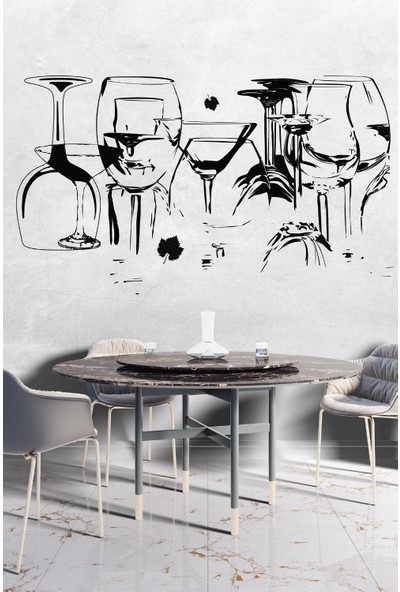 Dijitalya Şık Şarap Kadehleri | Özel Tasarım Duvar Kağıdı | 300X500H