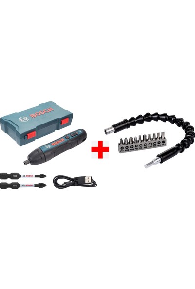 Bosch Go Akülü Vidalama Şarjlı Tornavida ve Esnek Uzatma 30 cm Bosch Go Akülü Vidalama Şarjlı Tornavida ve Esnek Uzatma 30 cm