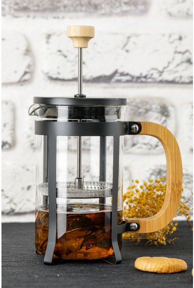 Cooker Lüx Cam Siyah Metal French Press 600 ml
