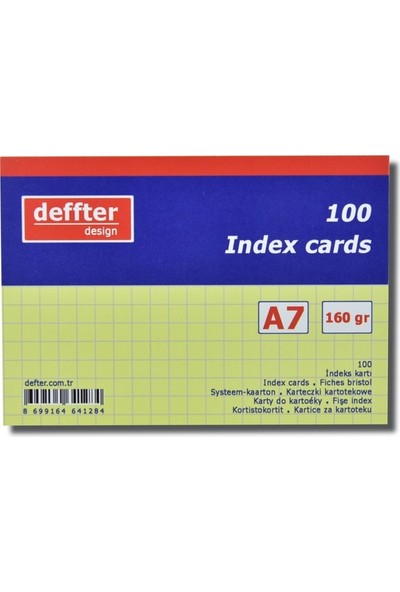 Deffter Index Kartı A7 / Sarı Kareli Deffter Index Kartı A7 / Sarı Kareli