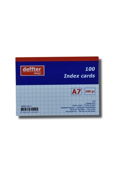 Deffter Index Kartı A7 / Beyaz Kareli