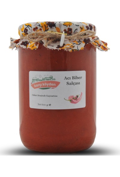 Karşı Köyden Acı Biber Salçası - Odun Ateşinde Kaynatma (600GR - Cam Kavanoz) Karşı Köyden Acı Biber Salçası - Odun Ateşinde Kaynatma (600GR - Cam Kavanoz)