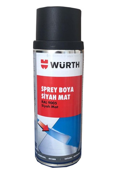 Würth Sprey Boya 400 ml Mat Siyah (Tampon Boyası)