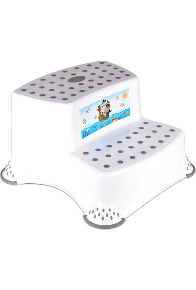 Işsevenler Kaydırmaz Çocuk Taburesi Çift Basamaklı Gri CM520, Çocuk Lavabo Basamağı