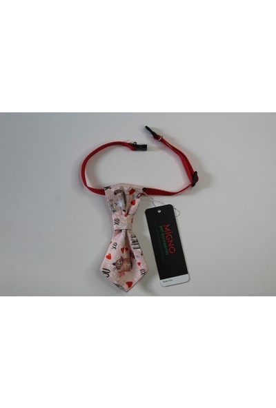 Migno Pembe Kedi Desenli I Like It Tasmalı Kravat S 22/35 cm Migno Pembe Kedi Desenli I Like It Tasmalı Kravat S 22/35 cm