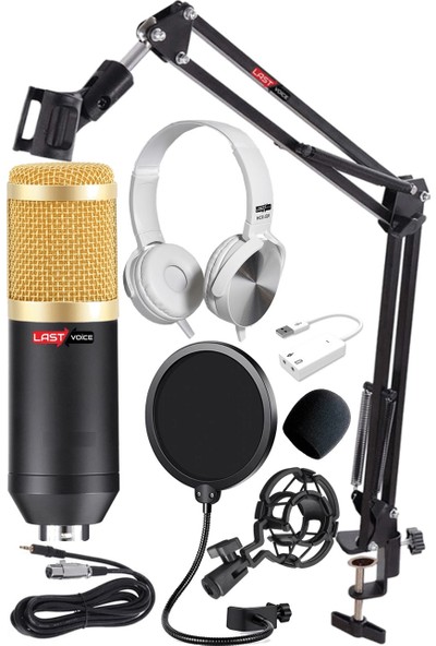 Lastvoice BM800K Mikrofon Seti (Stand Filtre 7.1 Ses Kartı Kulaklık) Lastvoice BM800K Mikrofon Seti (Stand Filtre 7.1 Ses Kartı Kulaklık)