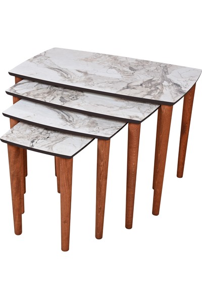 Mirabella Sehpa 4lü Zigon Sehpa Ahşap Ayaklı Mirabella Sehpa 4lü Zigon Sehpa Ahşap Ayaklı