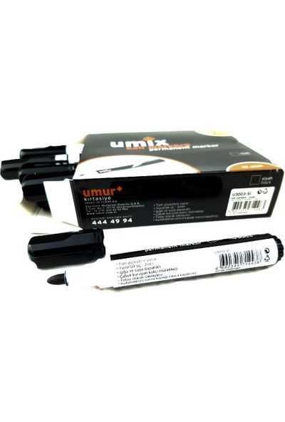 Umix U3003 Koli Markörü Kalemi 3 mm 12'li Siyah Umix U3003 Koli Markörü Kalemi 3 mm 12'li Siyah