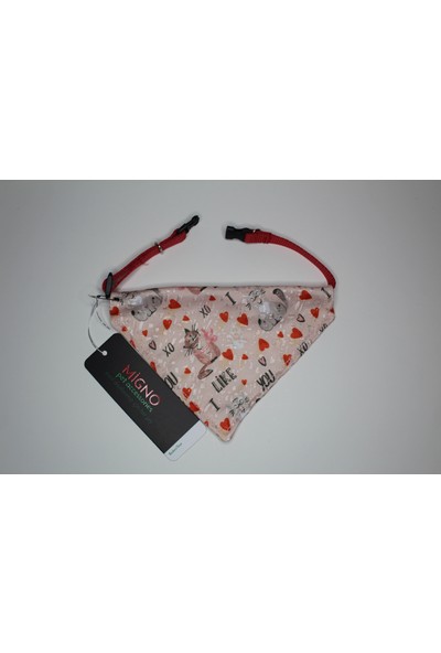 Migno Pembe Kedi Desenli I Like It Tasmalı Bandana Xl 40/65 cm Migno Pembe Kedi Desenli I Like It Tasmalı Bandana Xl 40/65 cm
