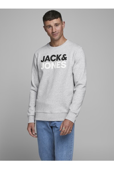 Jack & Jones Erkek Light Grey Melange Sweatshirt Jack & Jones Erkek Light Grey Melange Sweatshirt