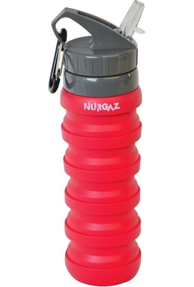 Nurgaz Ng 185 Kırmızı Silikon Katlanabilir Matara OC567 Nurgaz Ng 185 Kırmızı Silikon Katlanabilir Matara OC567