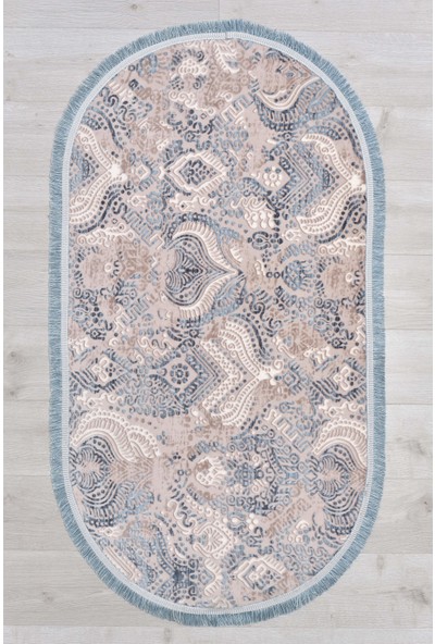 Akman Oval Paspas 80X150 - Mavi Akman Oval Paspas 80X150 - Mavi