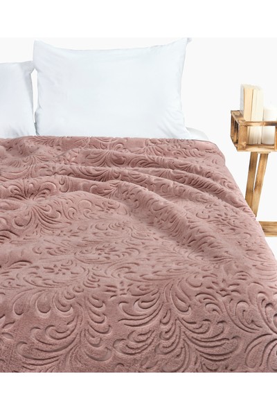 Bahar Soft Çift Kişilik Embos Battaniye 3 kg - Koyu Pudra