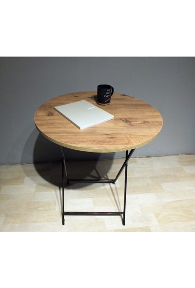 Sadeceonda Yuvarlak Katlanabilir Çam Masa