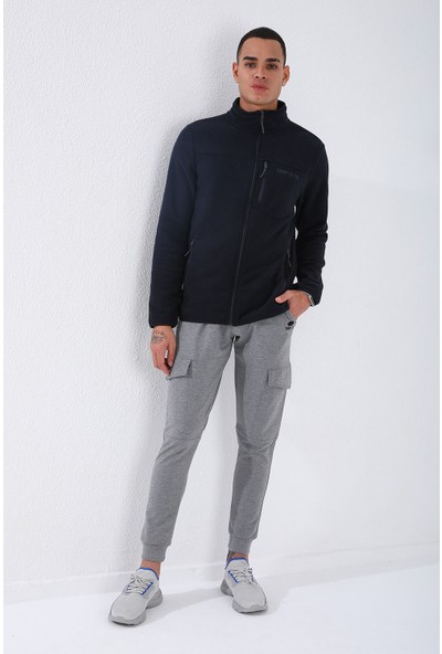 Tommy Life Lacivert Erkek Cepli Fermuarlı Sweatshirt Slim Fit Dik Yaka Polar-87890 Tommy Life Lacivert Erkek Cepli Fermuarlı Sweatshirt Slim Fit Dik Yaka Polar-87890