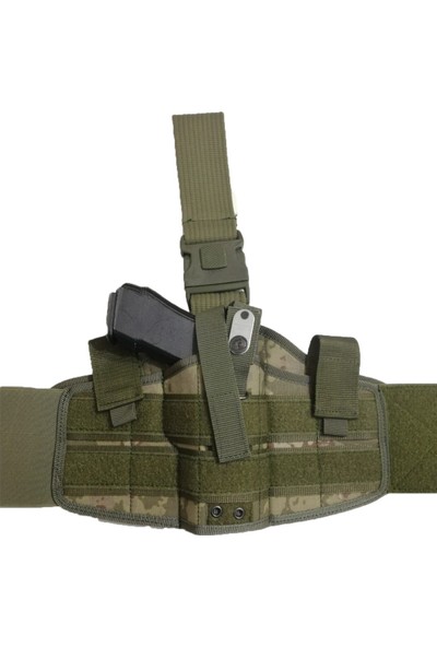 Silahkılıfı_Dünyası Tskk Kkk Yeni Kamufilaj Çift Yedek Şarjörlü Bacak Kılıfı