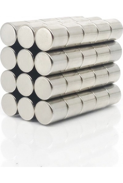 Mıknatıs Market 10 Adet 10 x 10 mm Yuvarlak Güçlü Neodyum Mıknatıs Çap 10 mm Kalınlık 10 mm
