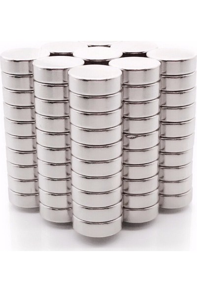 Mıknatıs Market 10 Adet 12 x 5 mm Yuvarlak Güçlü Neodyum Mıknatıs Çap 12 mm Kalınlık 5 mm