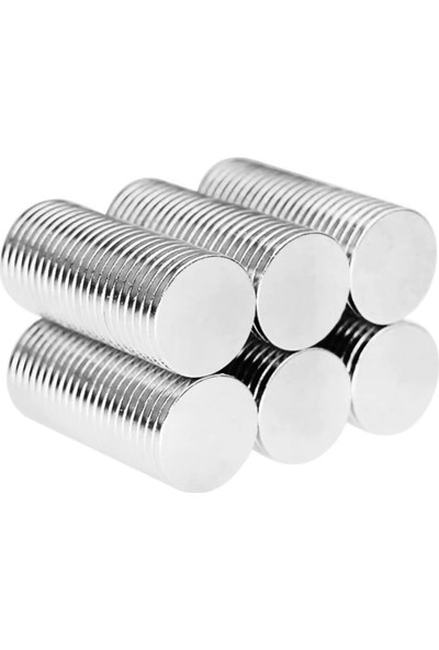 Mıknatıs Market 20 Adet 15 x 1,5 mm Yuvarlak Güçlü Neodyum MıknatısÇap 15 mm Kalınlık 1,5 mm