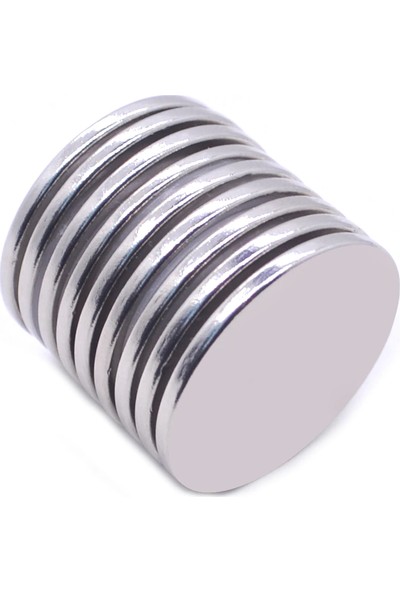 Mıknatıs Market 10 Adet 25 x 2,5 mm Yuvarlak Güçlü Neodyum Mıknatıs Çap 25 mm Kalınlık 2,5 mm