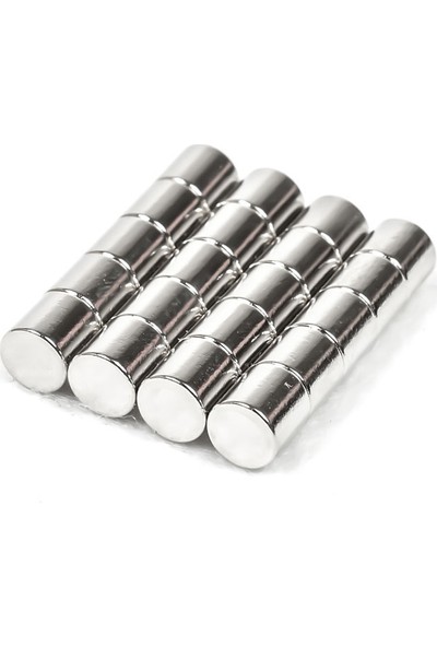 Mıknatıs Market 10 Adet 6 x 6 mm Yuvarlak Güçlü Neodyum Mıknatıs Çap 6 mm Kalınlık 6 mm