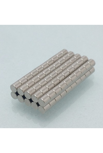 Mıknatıs Market 50 Adet 3 x 3 mm Yuvarlak Güçlü Neodyum Mıknatıs Çap 3 mm Kalınlık 3 mm