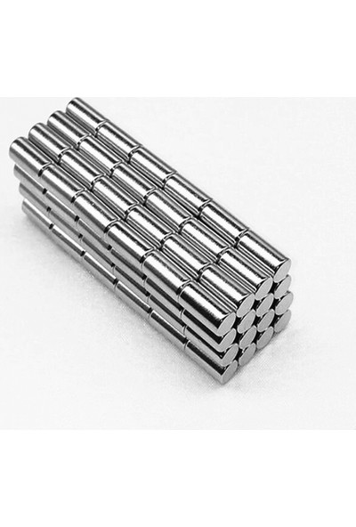 Mıknatıs Market 30 Adet 5 x 10 mm Yuvarlak Güçlü Neodyum Mıknatıs Çap 5 mm Kalınlık 10 mm