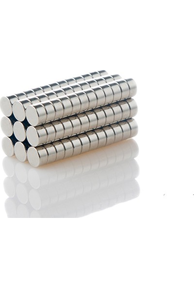 Mıknatıs Market 50 Adet 8 x 4 mm Yuvarlak Güçlü Neodyum Mıknatıs Çap 8 mm Kalınlık 4 mm