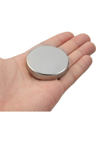 Mıknatıs Market 1 Adet 50 x 10 mm Yuvarlak Güçlü Neodyum Mıknatıs Çap 50 mm Kalınlık 10 mm