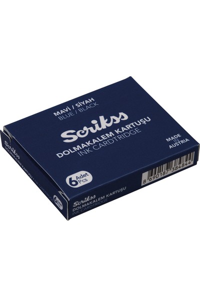 Scrikss Dolma Kalem Kartuşu 6lı Mavi/siyah Scrikss Dolma Kalem Kartuşu 6lı Mavi/siyah