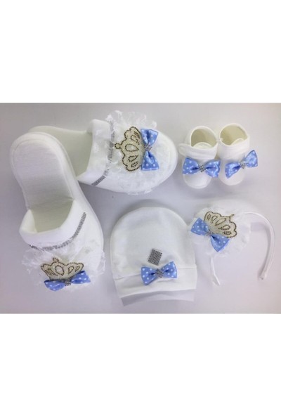 Petite Ponpon Baby Anne Bebek Lohusa Terlik Seti Açık Mavi 36 - 38