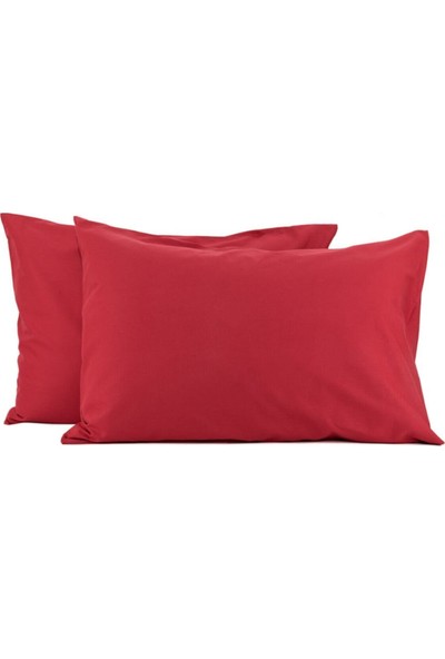 Mertim 2'li 50 x 70 cm Renforce Kırmızı Yastık Kılıfı