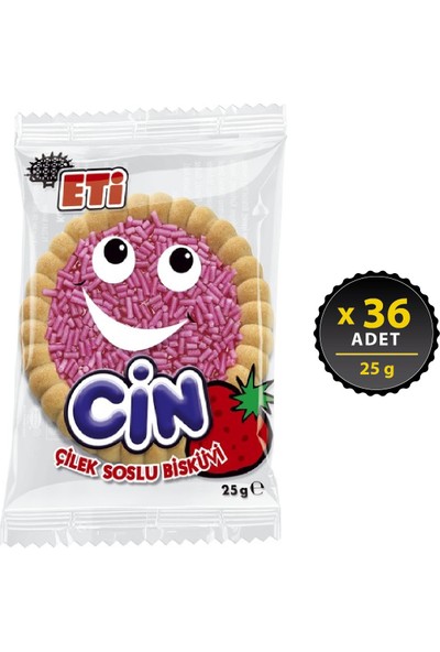 Eti Cin Çilekli 25 g x 36 Adet