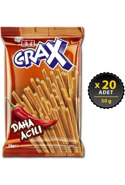 Eti Crax Acılı Çubuk Kraker 50 g x 20 Adet