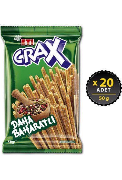 Eti Crax Baharatlı Çubuk Kraker 50 g x 20 Adet