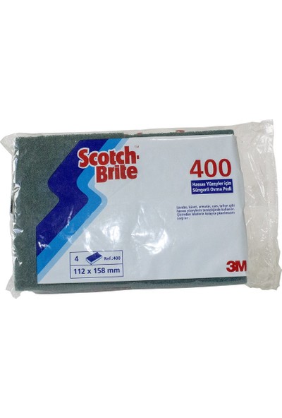 3m Scotch-Brite NO.400 Hassas Yüzeyler Için Süngerli Ovma Pedi 4'lü 3m Scotch-Brite NO.400 Hassas Yüzeyler Için Süngerli Ovma Pedi 4'lü