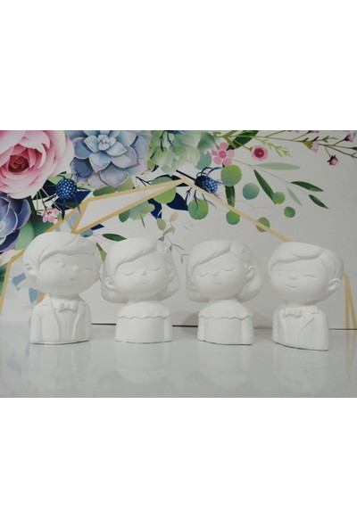 Meva Design Mini Sukulent Saksı Kız Erkek Figürlü Boyanabilir Ham Obje Biblo 4 Lü Meva Design Mini Sukulent Saksı Kız Erkek Figürlü Boyanabilir Ham Obje Biblo 4 Lü