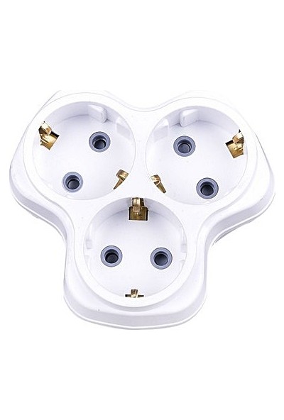 Yapıtaşı Konza 3lü Golyat Priz-Beyaz-Siyah Çocuk Korumalı-Yüksek Kalite