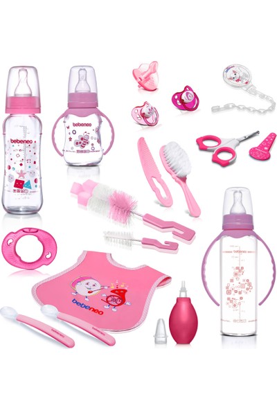 Bebeneo Mega Cam Biberon Set, Önlük Silikon Kaşık Emzikler Burun Aspiratörü lik Bebek Cam Biberon Seti Bebeneo Mega Cam Biberon Set, Önlük Silikon Kaşık Emzikler Burun Aspiratörü lik Bebek Cam Biberon Seti