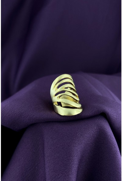 Mooni Accessories Minimalist Tarz Mat Altın Kaplama Yüzük Ayarlanabilir Ölçülü Mooni Accessories Minimalist Tarz Mat Altın Kaplama Yüzük Ayarlanabilir Ölçülü